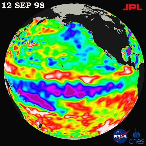 Satellite shows Pacific running hot and cold – Ocean Surface Topography ...